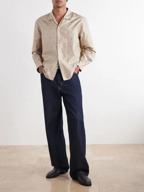 BODE Sagebrush Printed Silk-satin Shirt - Neutrals