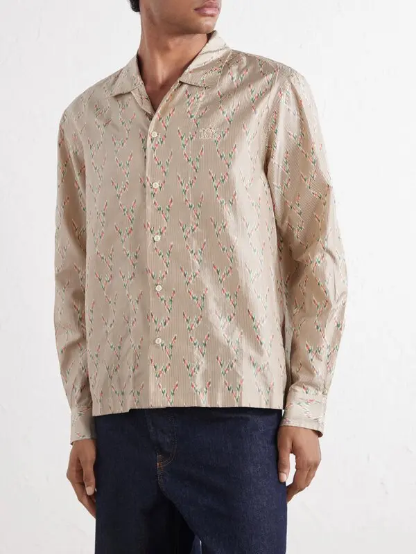 BODE Sagebrush Printed Silk-satin Shirt - Neutrals