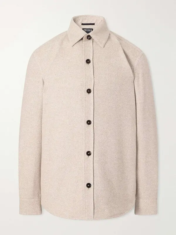 Zegna Cashmere And Silk-blend Twill Overshirt