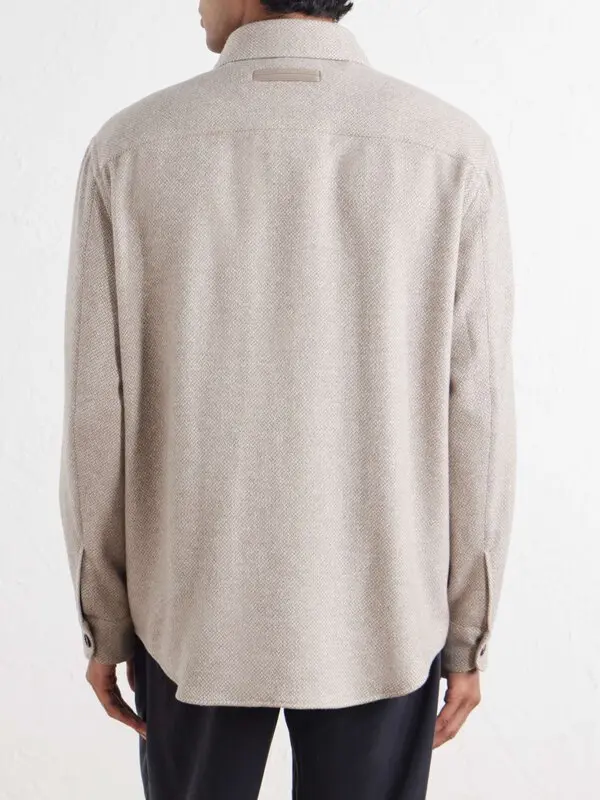 Zegna Cashmere And Silk-blend Twill Overshirt