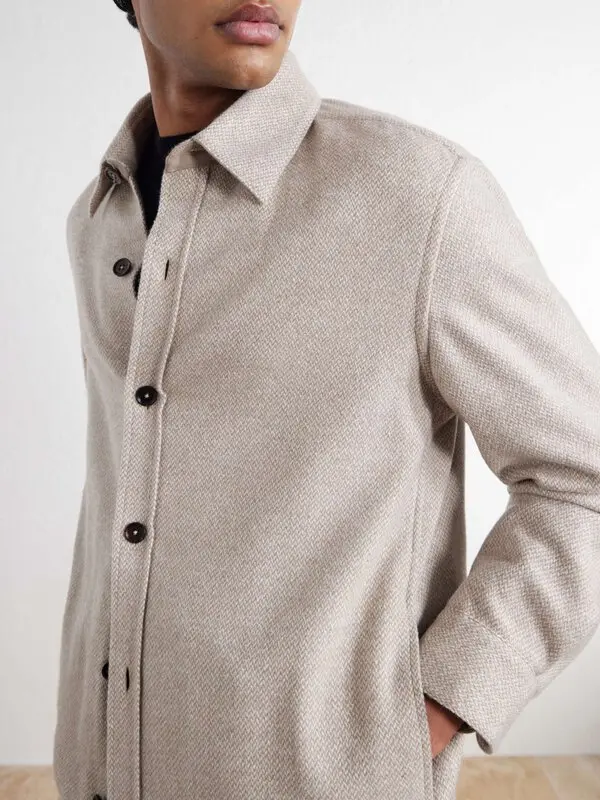 Zegna Cashmere And Silk-blend Twill Overshirt