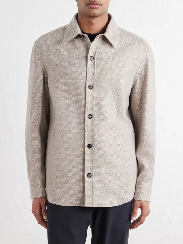 Zegna Cashmere And Silk-blend Twill Overshirt