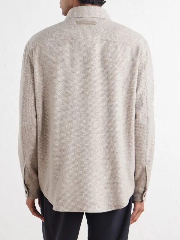 Zegna Cashmere And Silk-blend Twill Overshirt