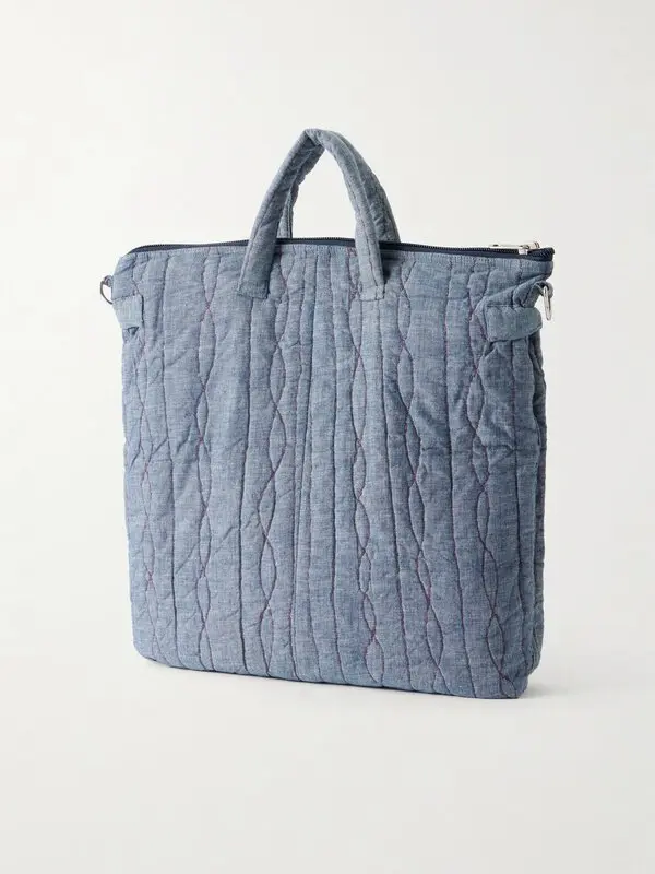 KARDO Embroidered Cotton-chambray Tote Bag