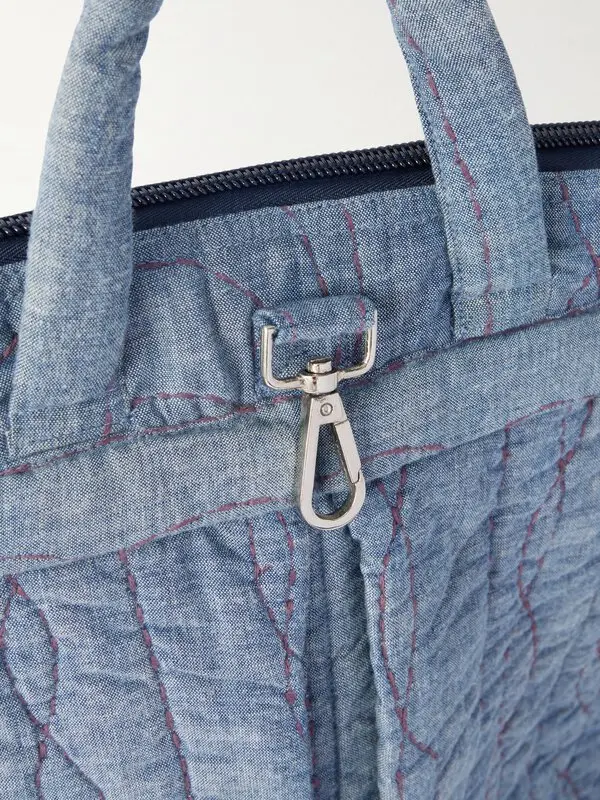 KARDO Embroidered Cotton-chambray Tote Bag