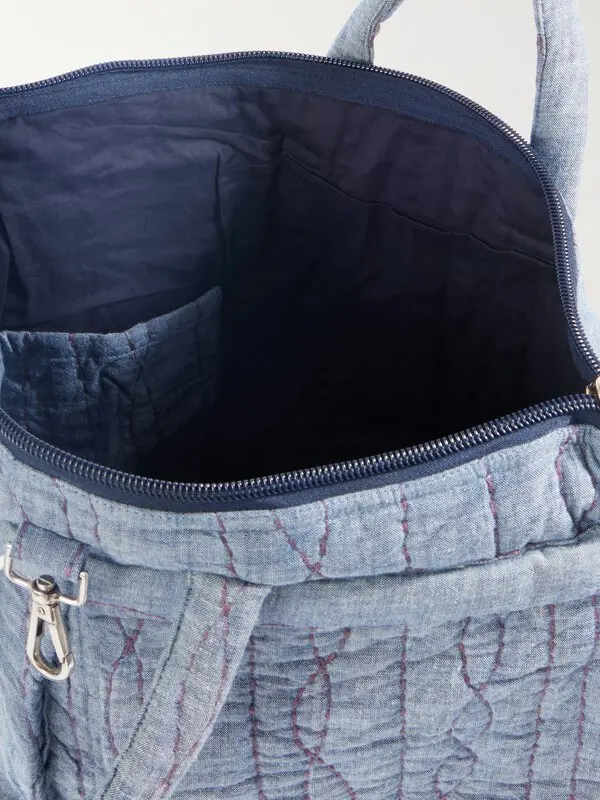 KARDO Embroidered Cotton-chambray Tote Bag