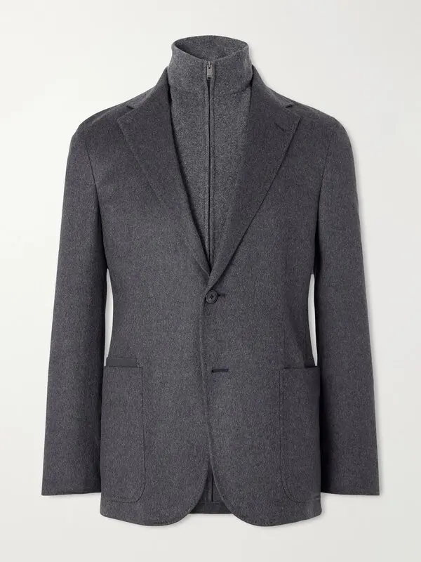 Zegna Oasi Cashmere Zip-up Blazer - Gray