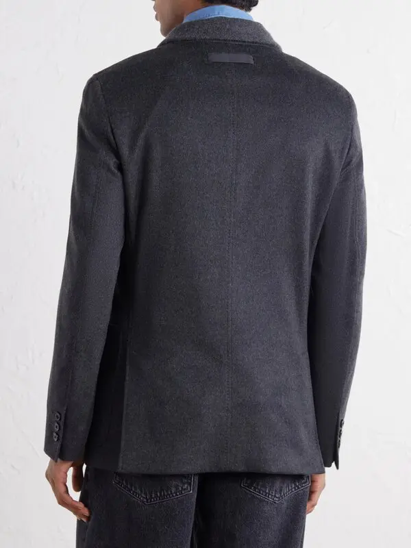 Zegna Oasi Cashmere-felt Blazer With Detachable Knitted Liner