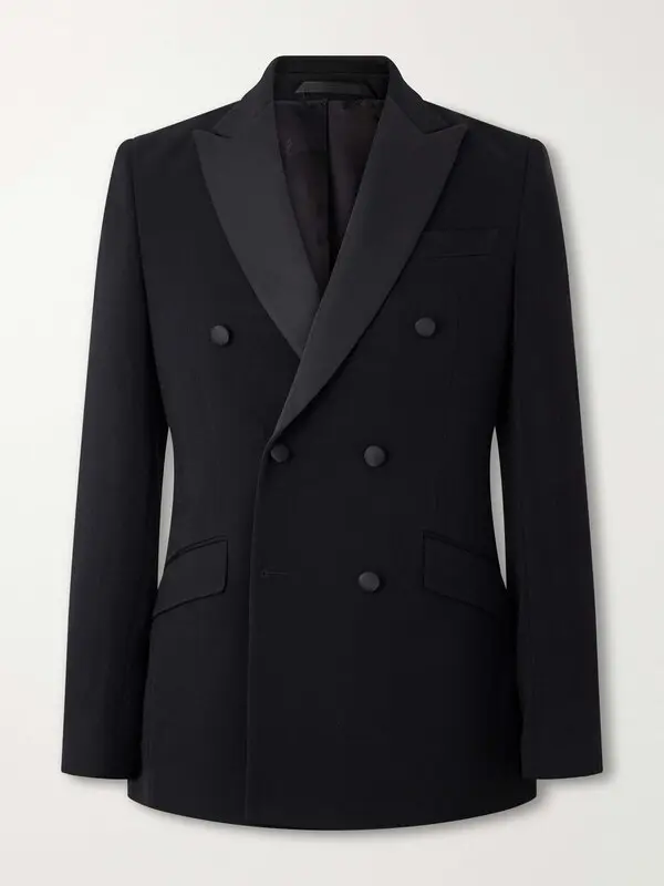 FAVOURBROOK Grosgrain-trimmed Double-breasted Wool Tuxedo Jacket
