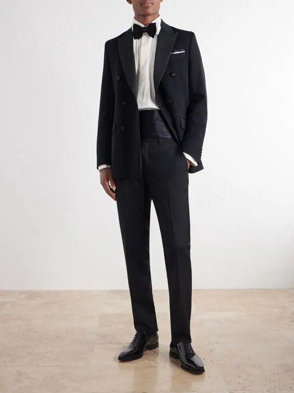 FAVOURBROOK Grosgrain-trimmed Double-breasted Wool Tuxedo Jacket