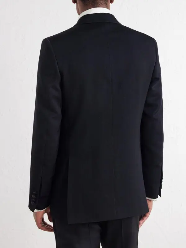 FAVOURBROOK Grosgrain-trimmed Double-breasted Wool Tuxedo Jacket