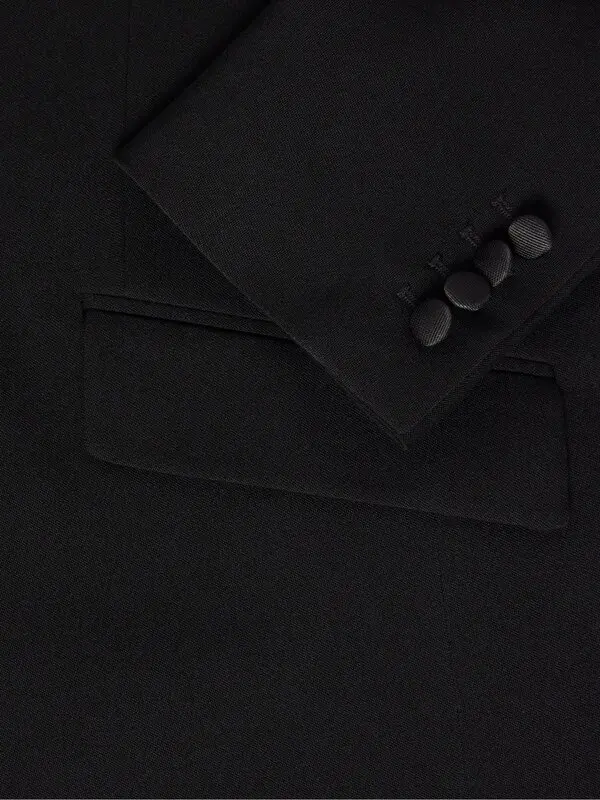FAVOURBROOK Grosgrain-trimmed Double-breasted Wool Tuxedo Jacket