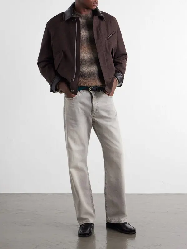 FRIZMWORKS Striped Bouclé Sweater - Brown