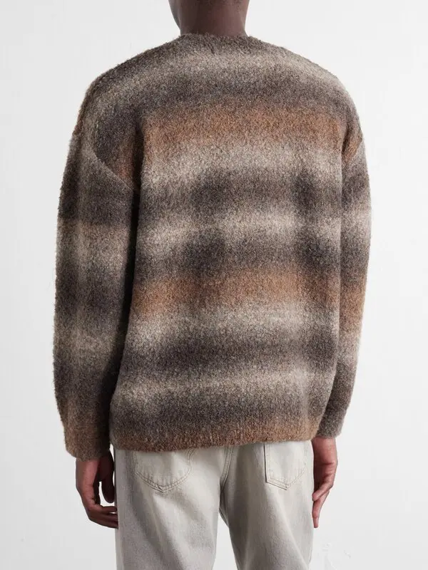 FRIZMWORKS Striped Bouclé Sweater - Brown