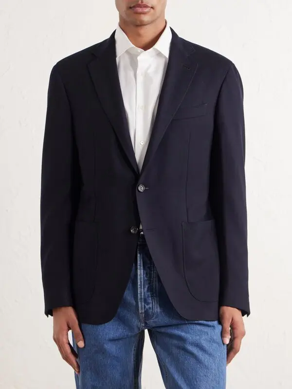Canali Kei Wool-blend Blazer - Blue