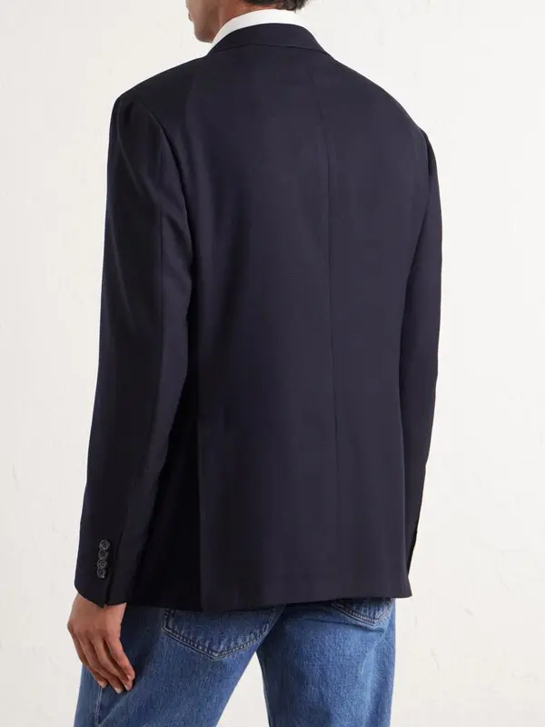 Canali Kei Wool-blend Blazer - Blue