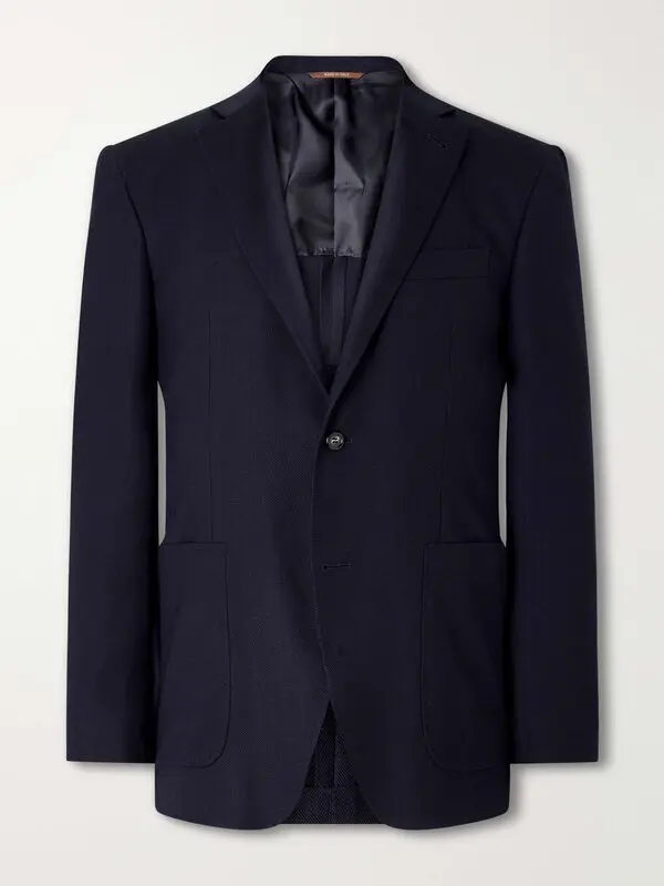 Canali Kei Wool-blend Blazer - Navy
