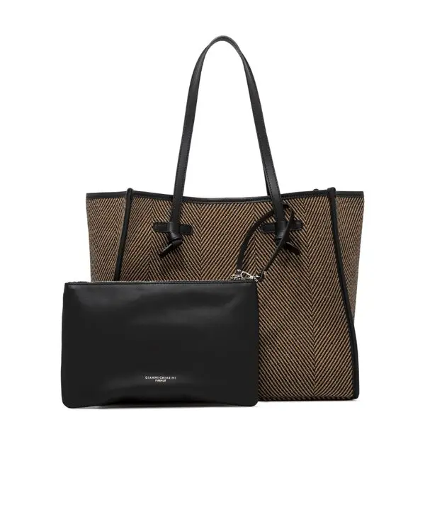 GIANNI CHIARINI Marcella Herringbone Shopping Bag