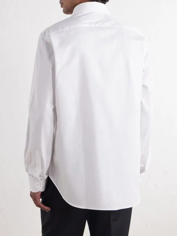 Canali Impeccabile Cutaway-collar Cotton-poplin Shirt