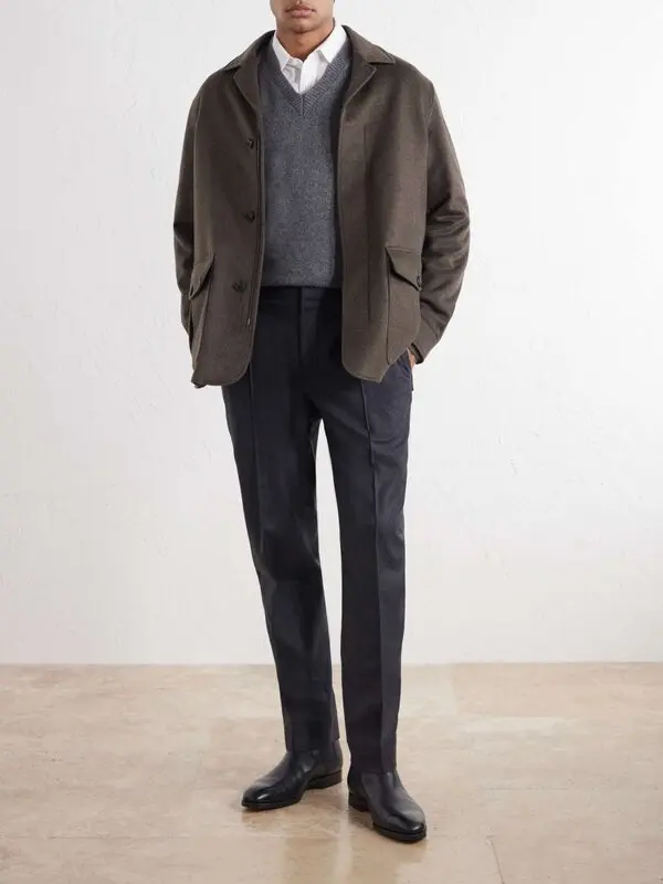 Zegna Straight-leg Wool, Cashmere And Silk-blend Trousers