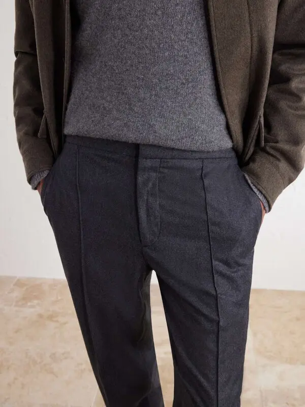Zegna Straight-leg Wool, Cashmere And Silk-blend Trousers