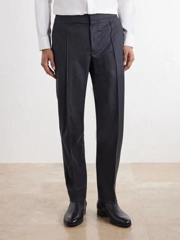 Zegna Straight-leg Wool, Cashmere And Silk-blend Trousers