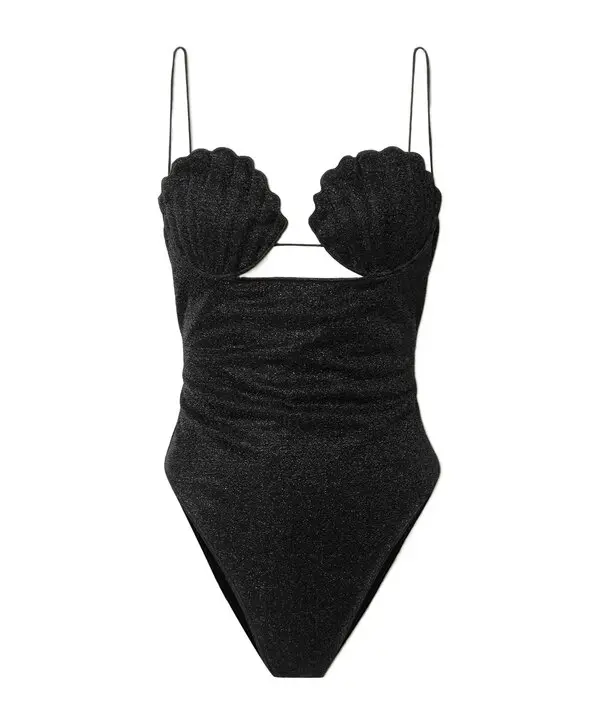 Oseree Shell Cutout Lurex Swimsuit