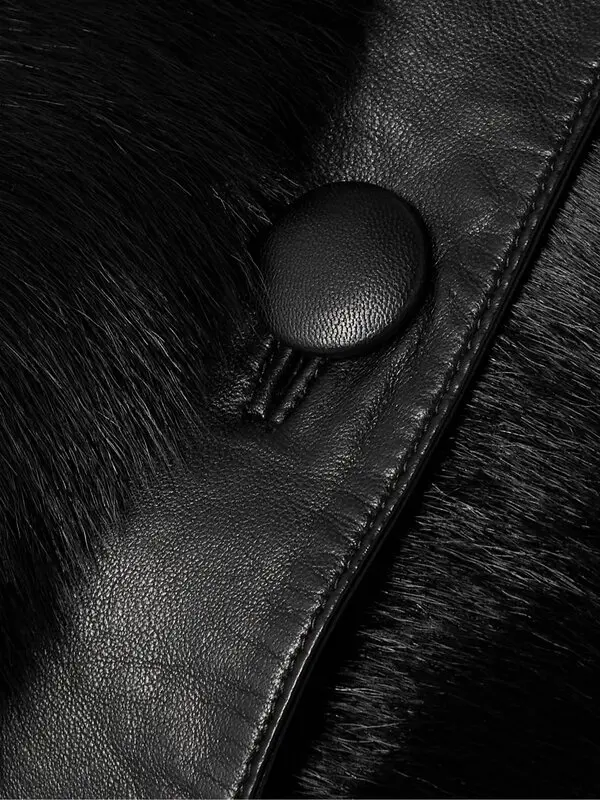 BY MALENE BIRGER Leather-trimmed Calf Hair Jacket