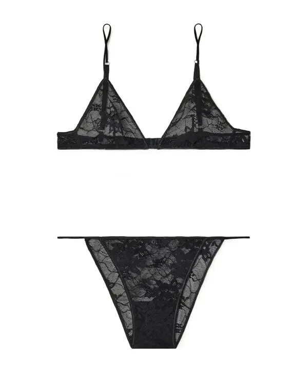 Oseree Stretch Lace Bra And Briefs Set Lingerie
