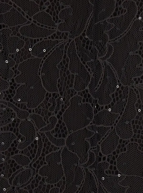 TWINSET Rhinestoneembellished Lace Longsleeve Midi Dress