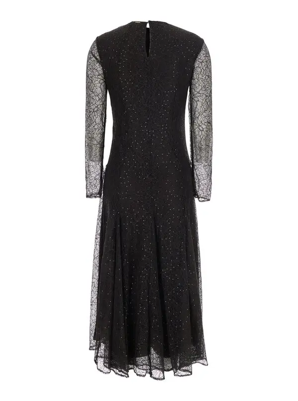 TWINSET Sequined Lace Long Sleeve Dress
