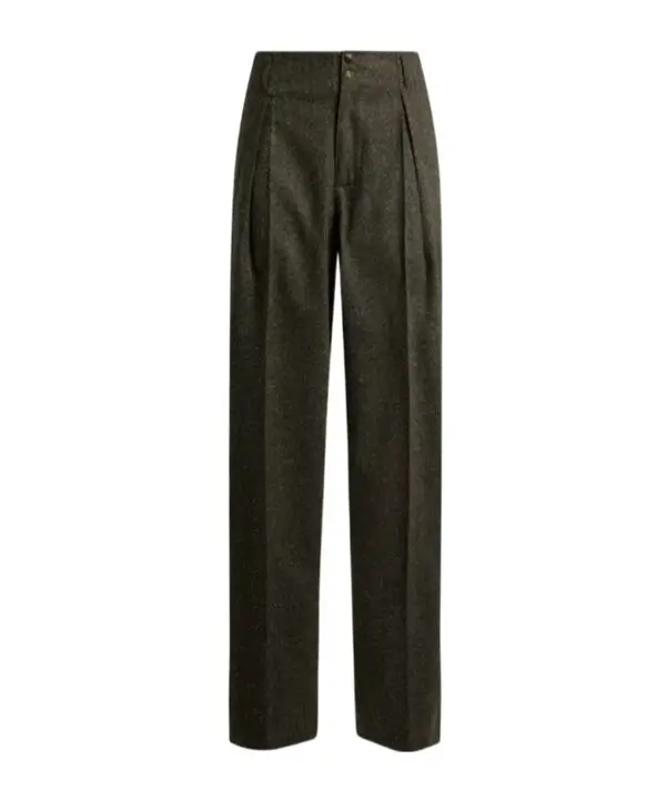 Etro Wool-blend Jacquard Trousers With Pegaso Buttons - Black