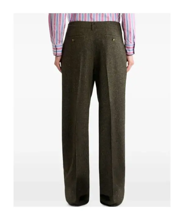 Etro Wool-blend Jacquard Trousers With Pegaso Buttons