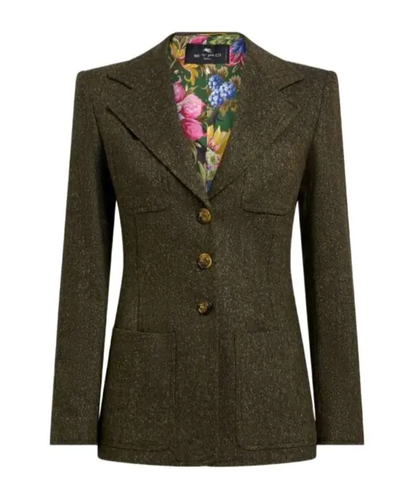 Etro Single-breasted Wool-blend Jacquard Jacket
