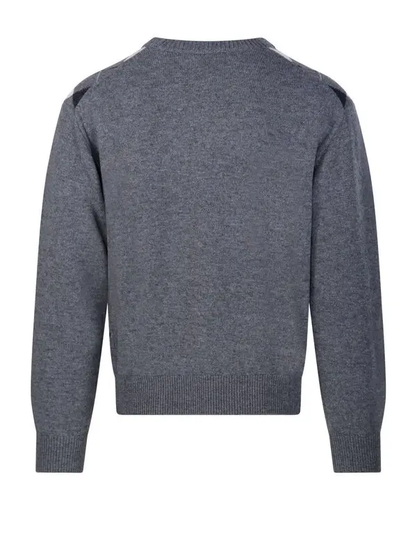 DUNST Argyle Crew Neck Knitted Sweater