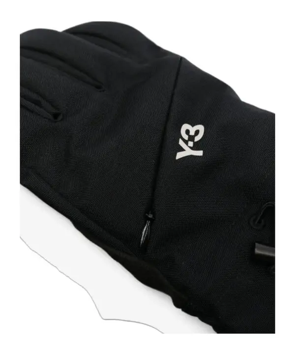 Y3 Logo-print Zip-detail Gloves
