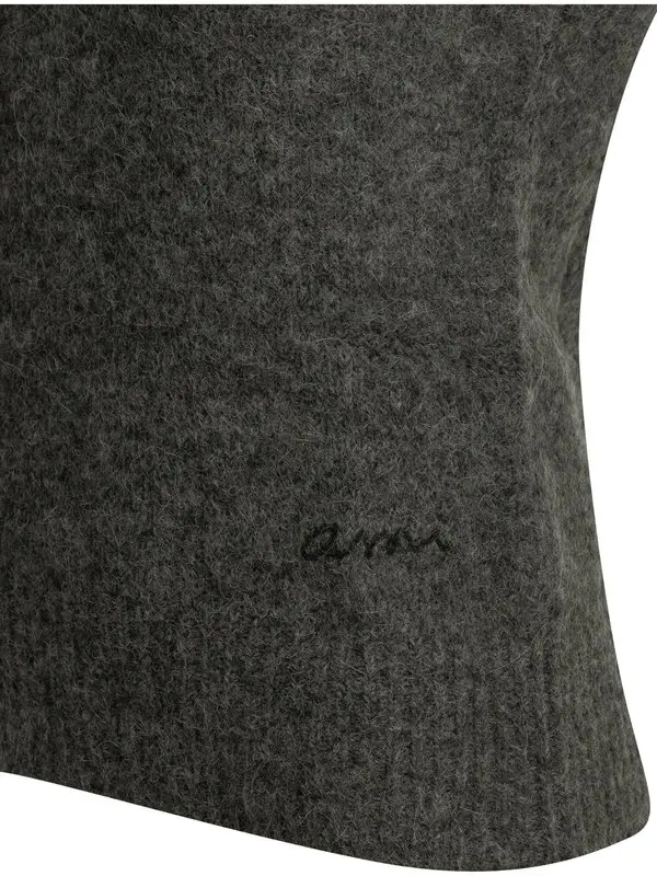 AMI Paris V-neck Logo-embroidered Sweater