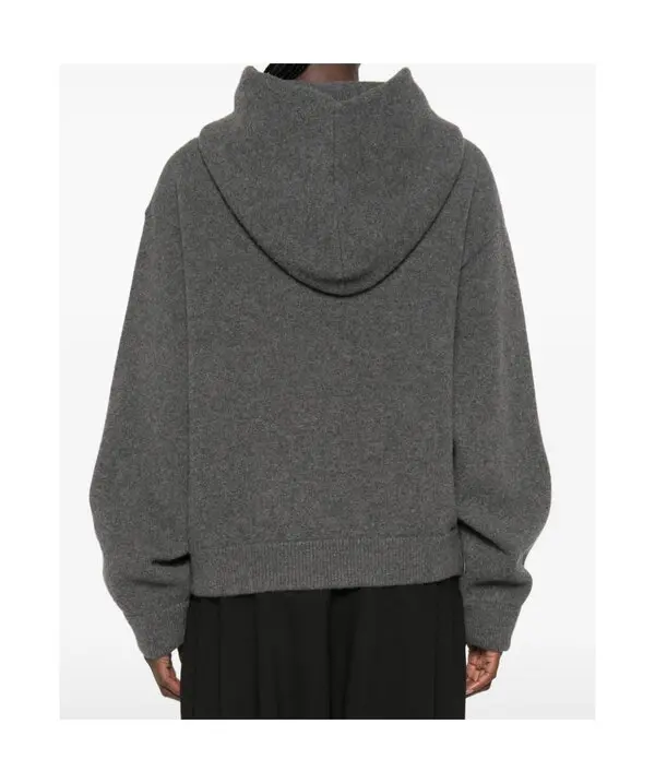 RÓHE Hooded Long-sleeved Sweater - Dark Gray