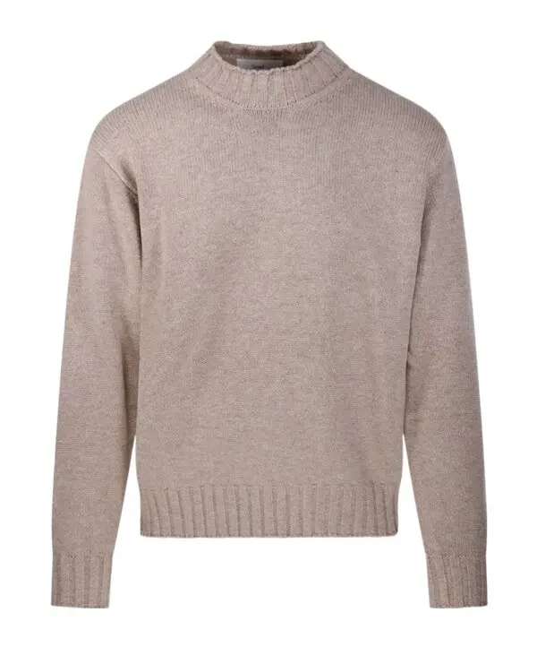 DUNST Chunky Roll Neck Knitted Sweater - Light Pebble