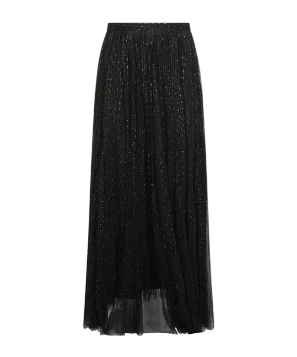 TWINSET Metallicthread Pleated Maxi Skirt