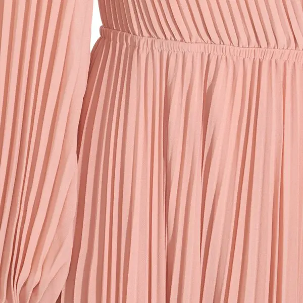 TWINSET Pleated Wrapfront Longsleeve Midi Dress