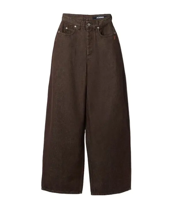 Jacquemus Ovalo High-rise Barrel-leg Jeans - Brown