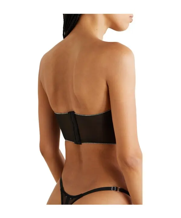 Oseree Metallic Mesh Corset Top