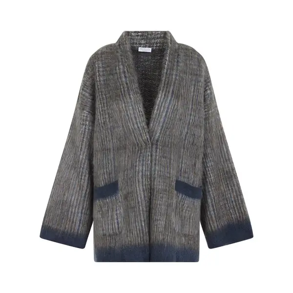 Brunello Cucinelli Galles Jacquard Cardigan - Gray