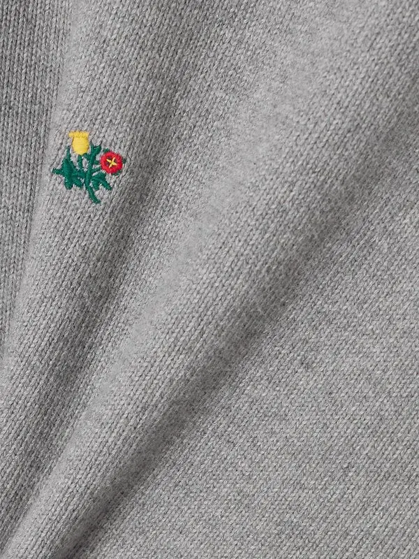 Aimé Leon Dore Crest Embroidered Ribbed Cotton Polo Shirt