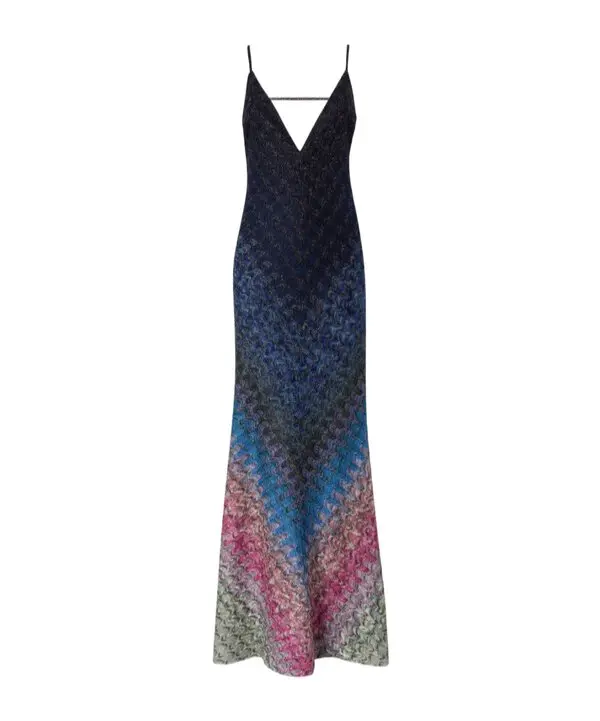 Missoni Zigzag-knit Open-back Dress