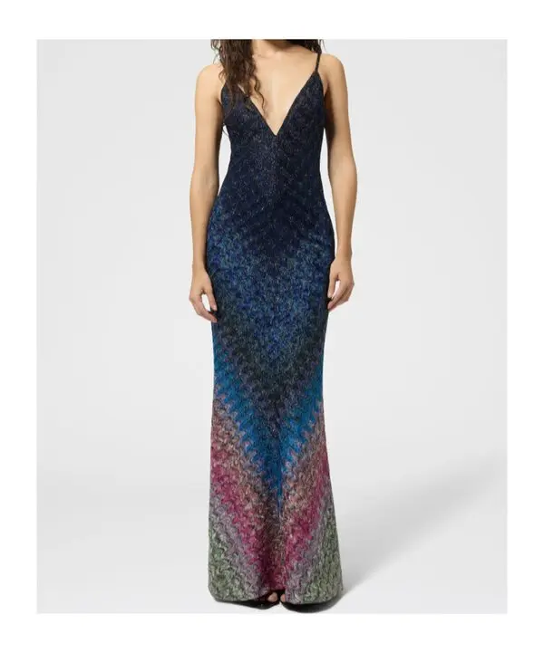 Missoni Zigzag-knit Open-back Dress