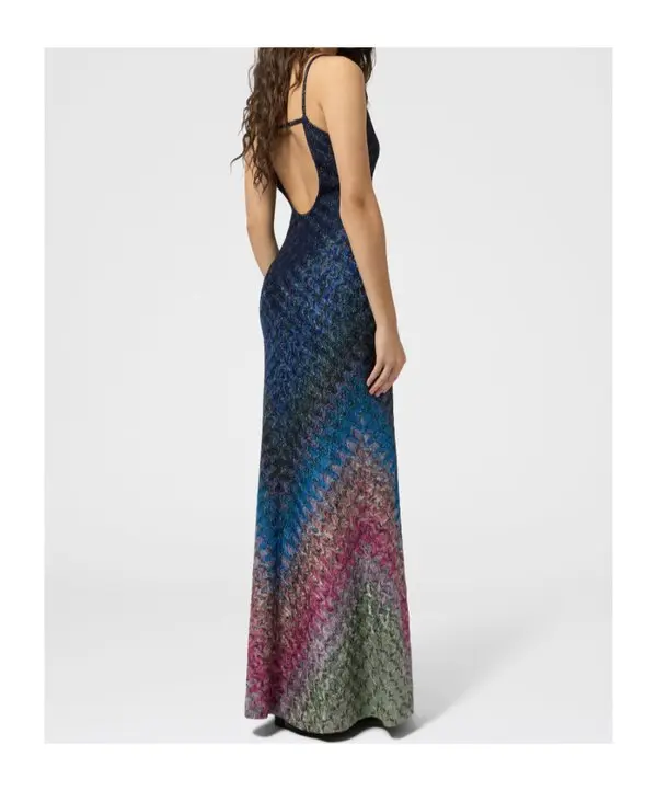 Missoni Zigzag-knit Open-back Dress