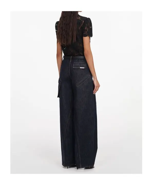 SELF-PORTRAIT Lace Tie Neck Top