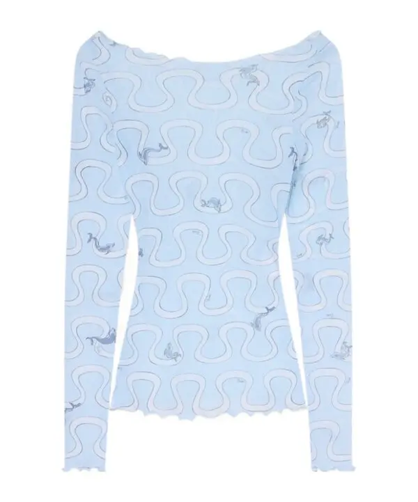 Emilio Pucci Onda Print Tulle Top